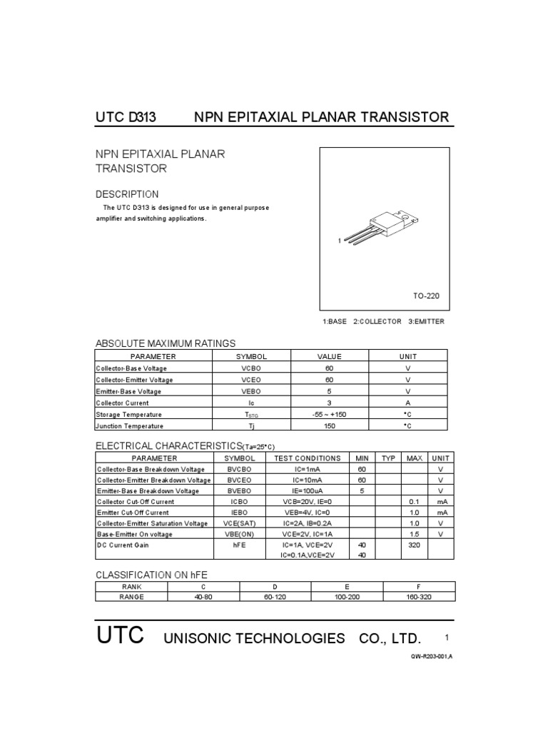 Rangkaian amplifier d313 datasheet