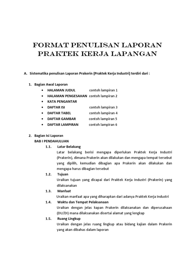 Format Penulisan Laporan Ok | PDF