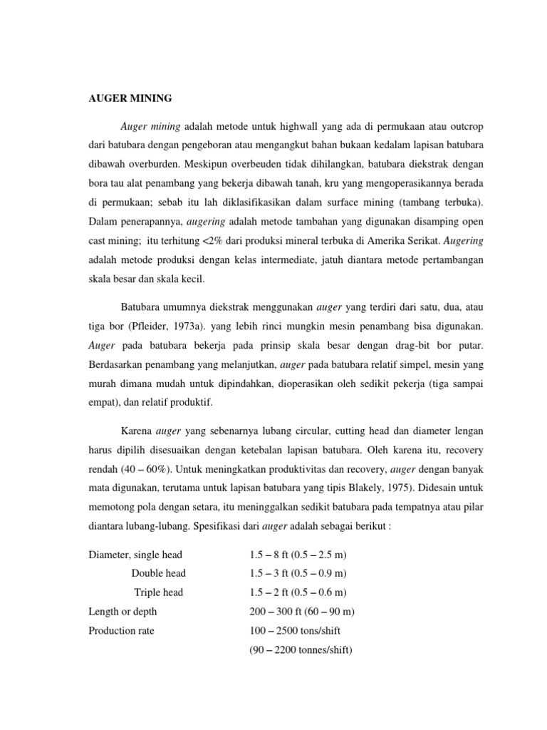 Auger Mining | PDF