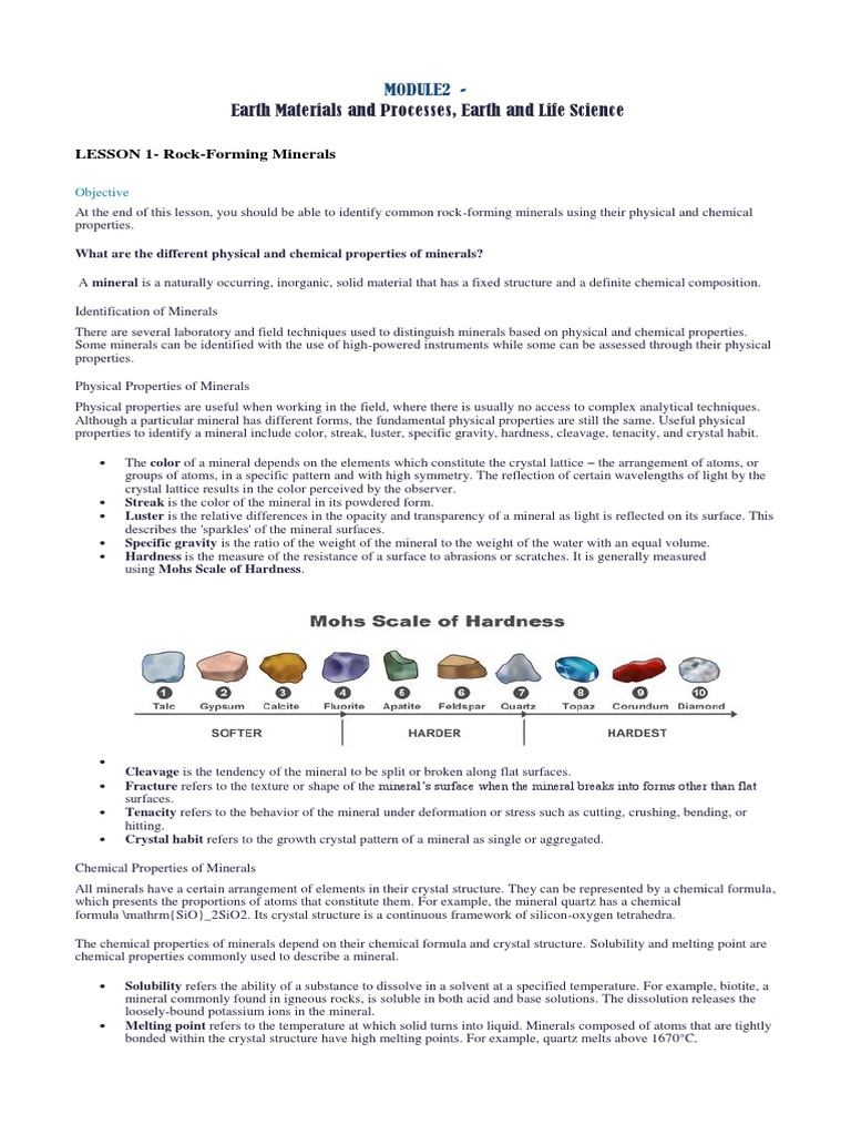 Earth & Life Science MODULE 2 | PDF | Igneous Rock | Minerals