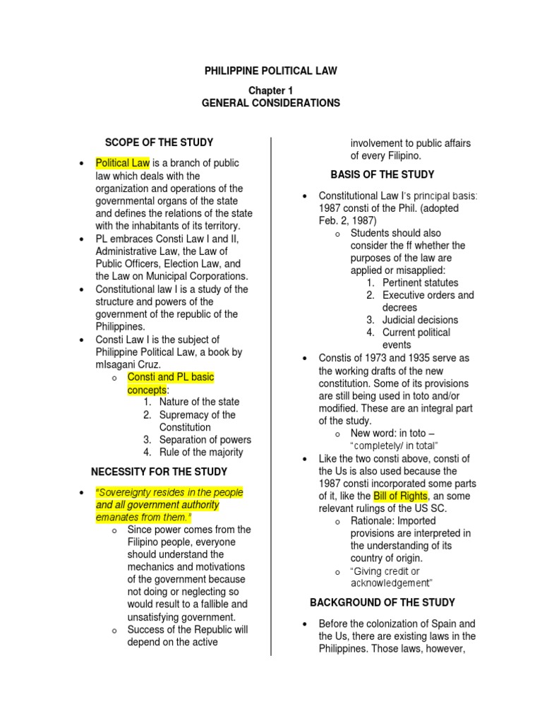 Philippine Political Law | PDF | President Of The Philippines | World ...