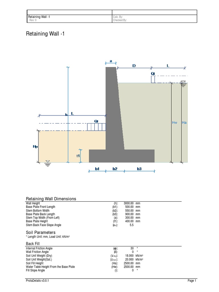 Design of Retaining Wall As Eurocode | PDF | Earthquakes | Slope