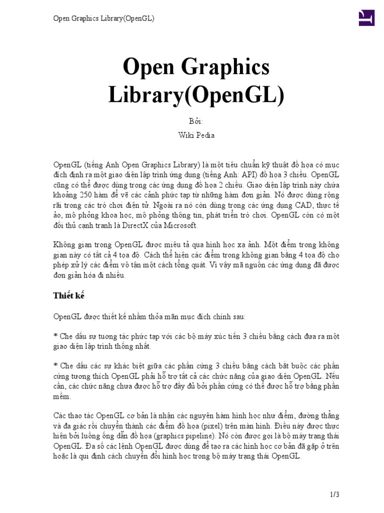 Open Graphics Library (OpenGL) | PDF
