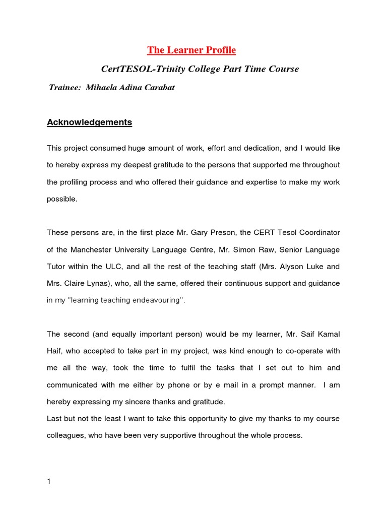 Learner Profile | PDF | Language Development | English Language