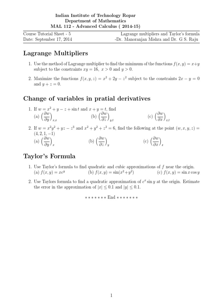 Advanced Calculas | PDF