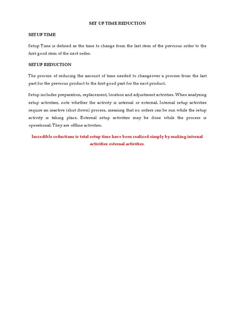 Session 19 - Set Up Time Reduction | PDF | Technology & Engineering
