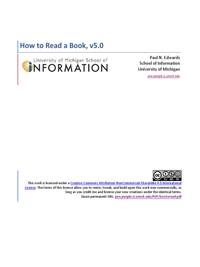 How$to$Read$a$Book,$v5.0$: Paul%N. Wards% School%of%Information ...