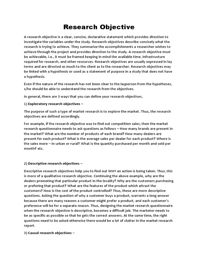 Research Objective | Download Free PDF | Causality | Hypothesis