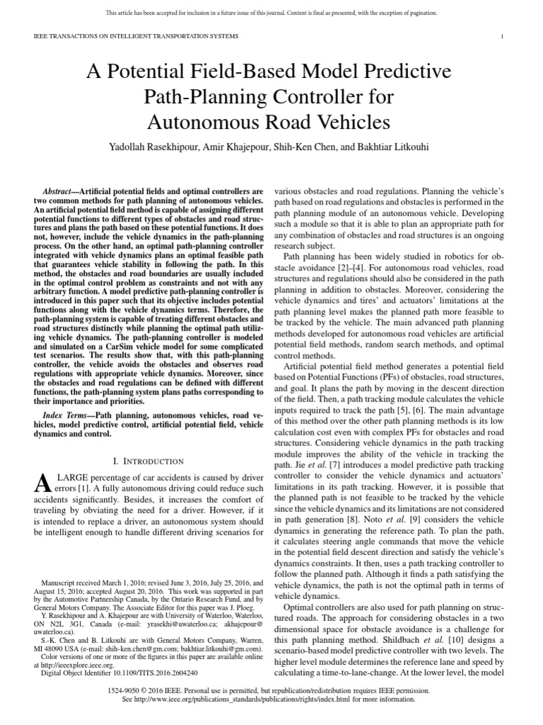 A Potential Field-Based Model Predictive Path-Planning Controller For ...