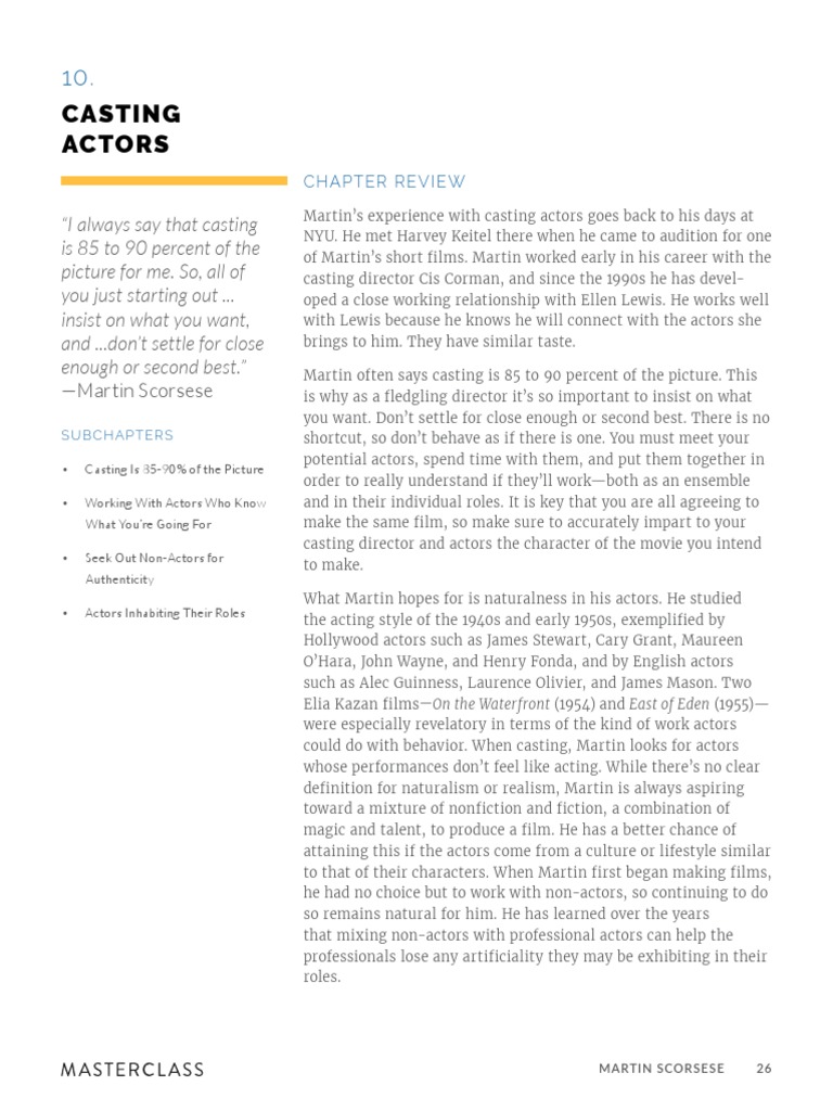 10-Casting Actors PDF | PDF | Audition | Monologue