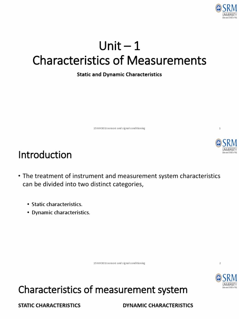Analysis of Static and Dynamic Characteristics of Measurement Systems | PDF | Sensor | Accuracy ...