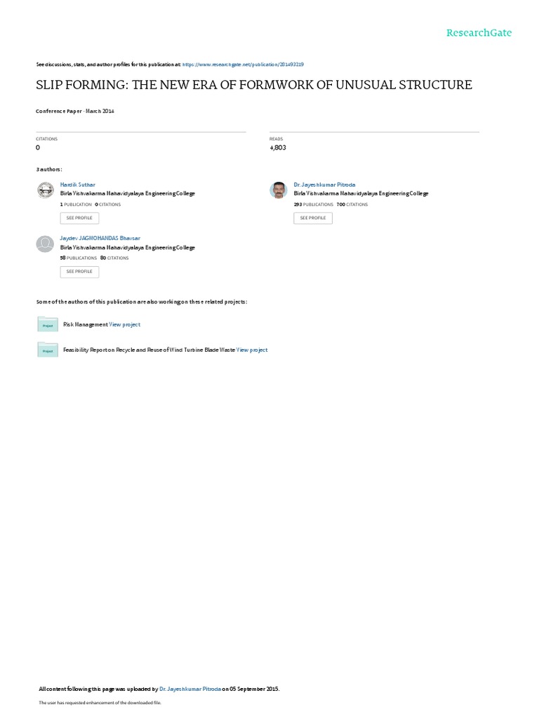 Slip Forming in Unusual Structures | PDF | Building Engineering ...