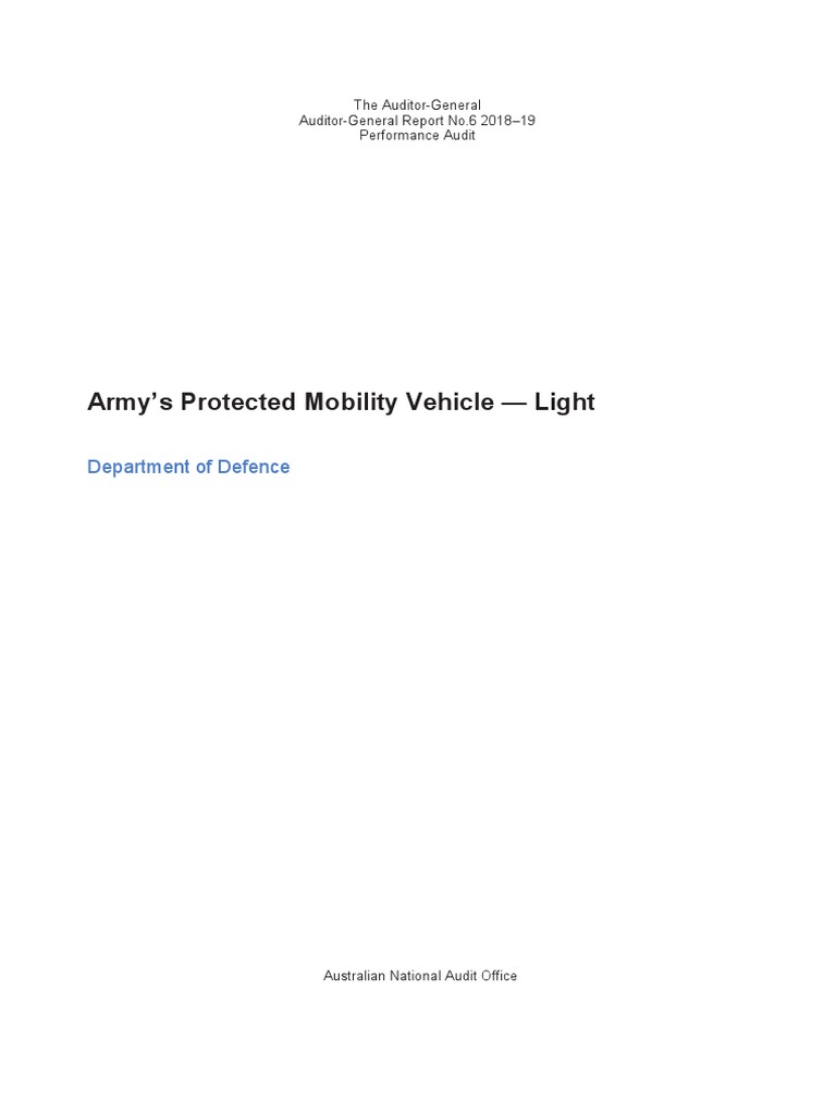 Auditor-General Report 2018-2019 6 | PDF | Audit | Military