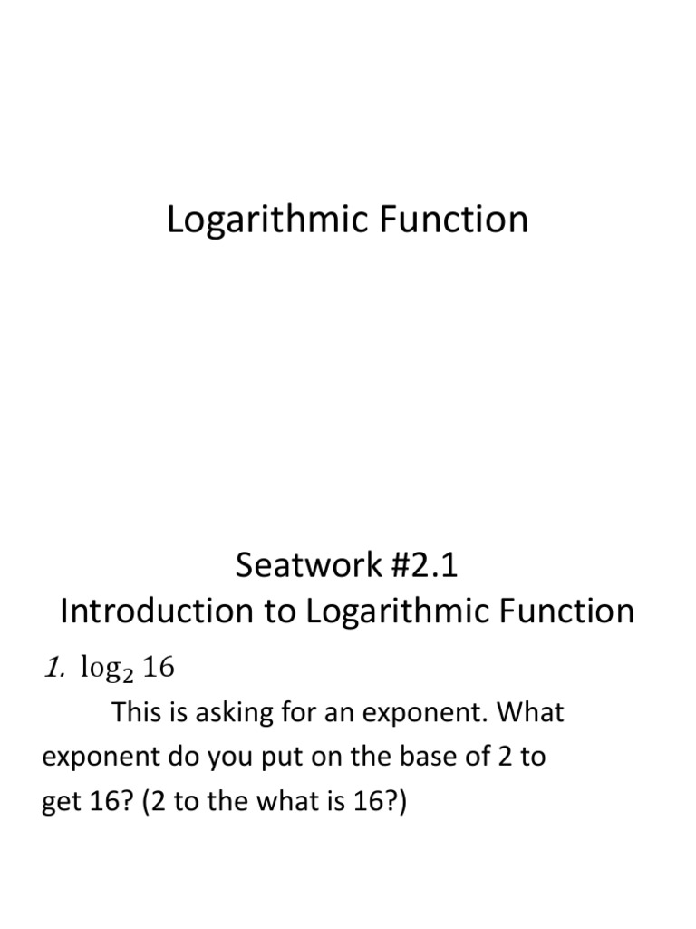 Logarithmic Function | PDF | Exponentiation | Logarithm