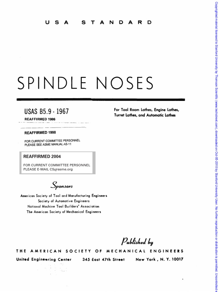 Spindle Noses | PDF | Screw | Machining