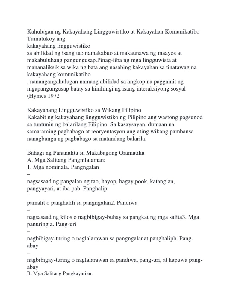 Lingguwistiko NG Filipino | PDF