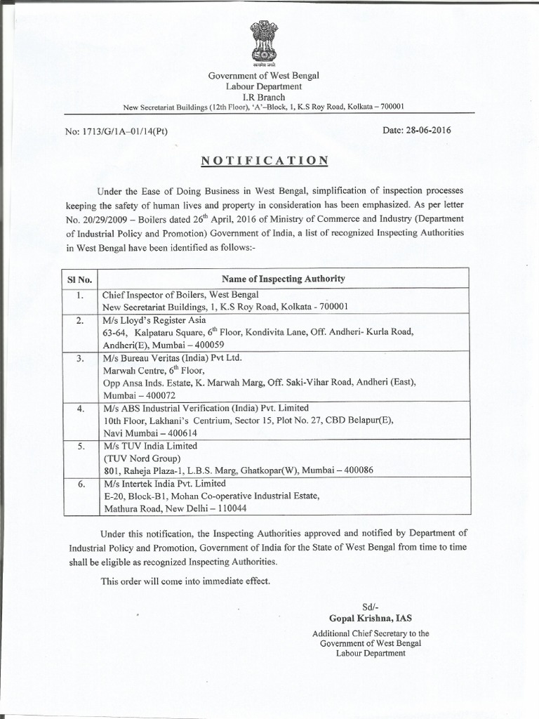 List of IBR Recognised Inspection Agencies | PDF