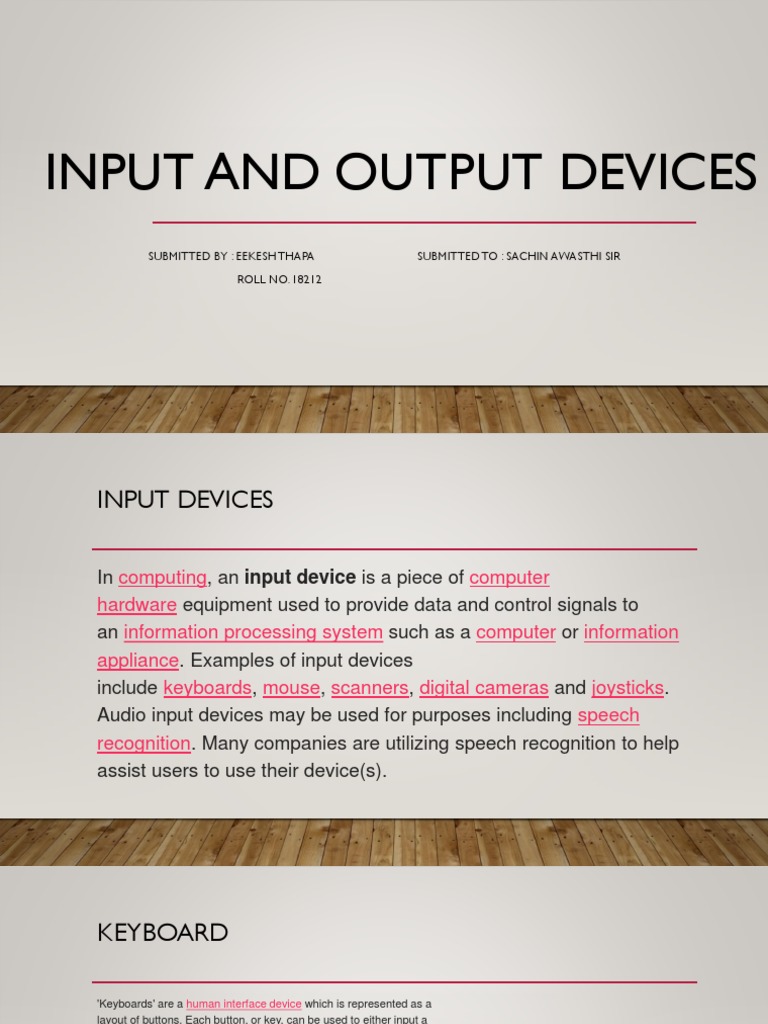 Input Output | PDF | Printer (Computing) | Computer Monitor