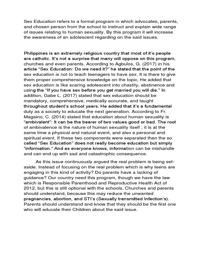 Practical Research | PDF | Sex Education | Sexual Intercourse