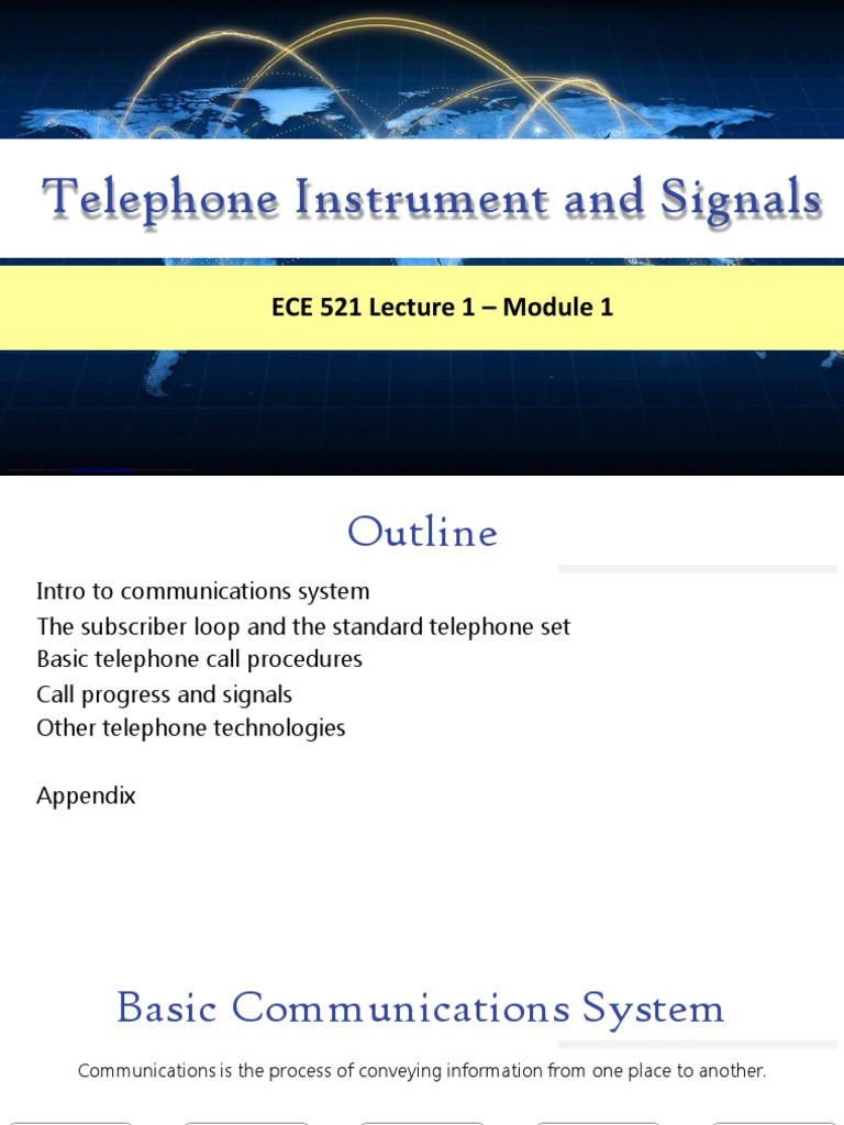 Lecture 1 Telephone Instrument and Signals | Download Free PDF ...