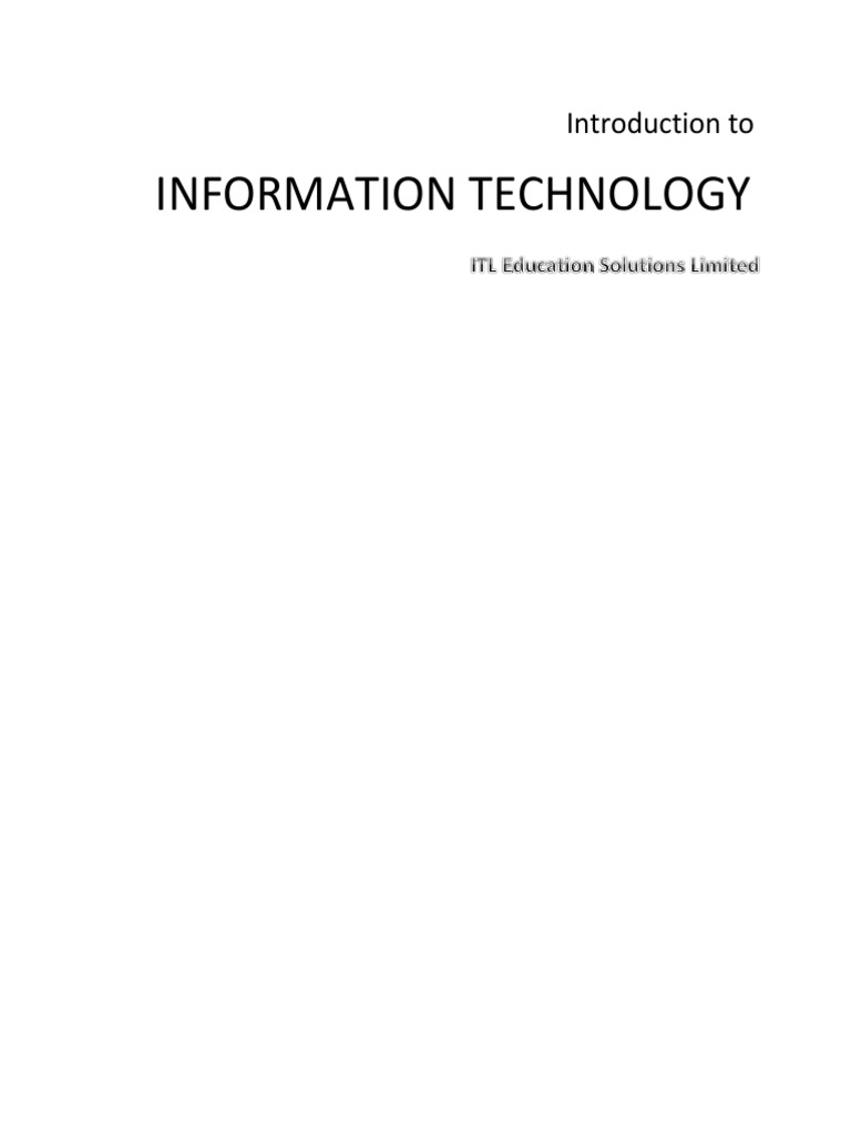 Information Technology: Introduction To | PDF