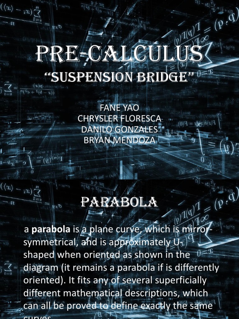 Pre-Calculus: "Suspension Bridge" | PDF