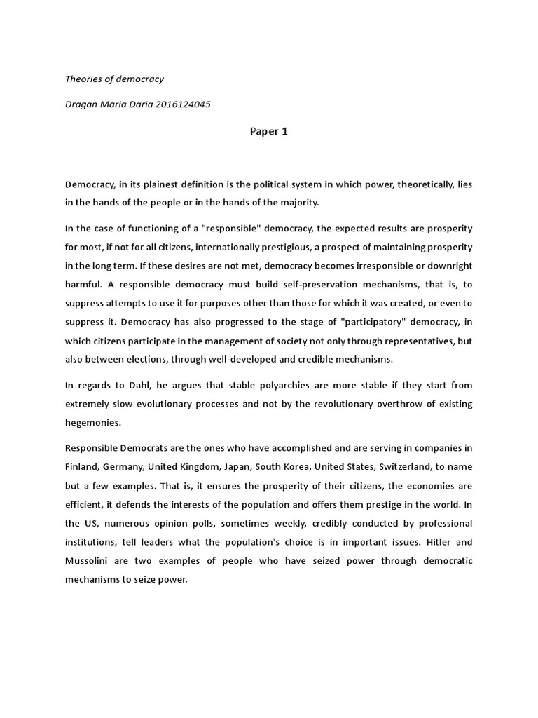 Theories of Responsible Democracy | PDF | Social Science