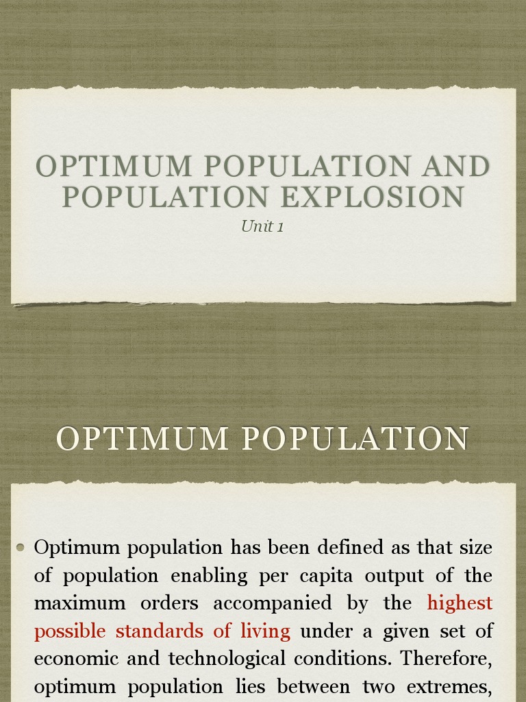 Optimum Population and Population Explosion | PDF | Social Science