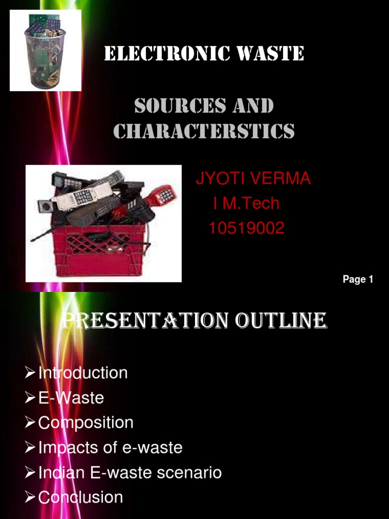 Electronic Waste: Sources and Characterstics | PDF | Electronic Waste ...