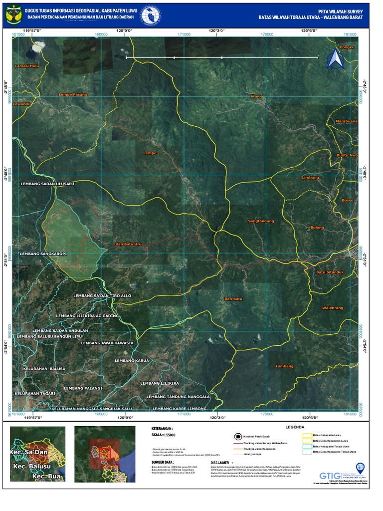Peta Batas Kab Toraja Utara - Kab Luwu | PDF