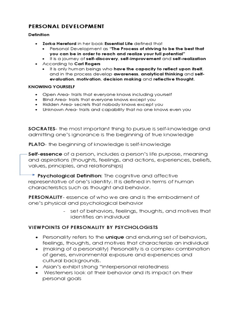 Personal Development | PDF | Thought | Extraversion And Introversion
