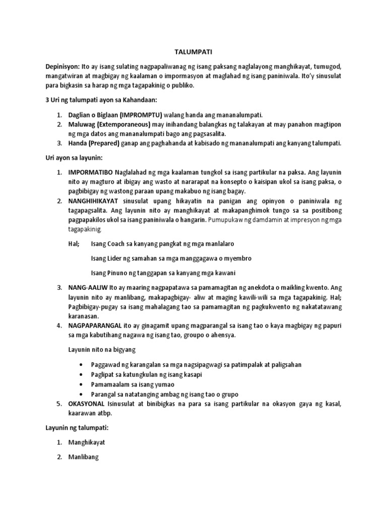 Talumpati Final 2 | PDF