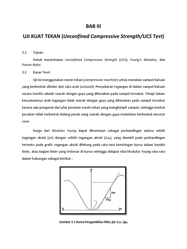 Bab III Uji Kuat Tekan (Ucs Test) | PDF