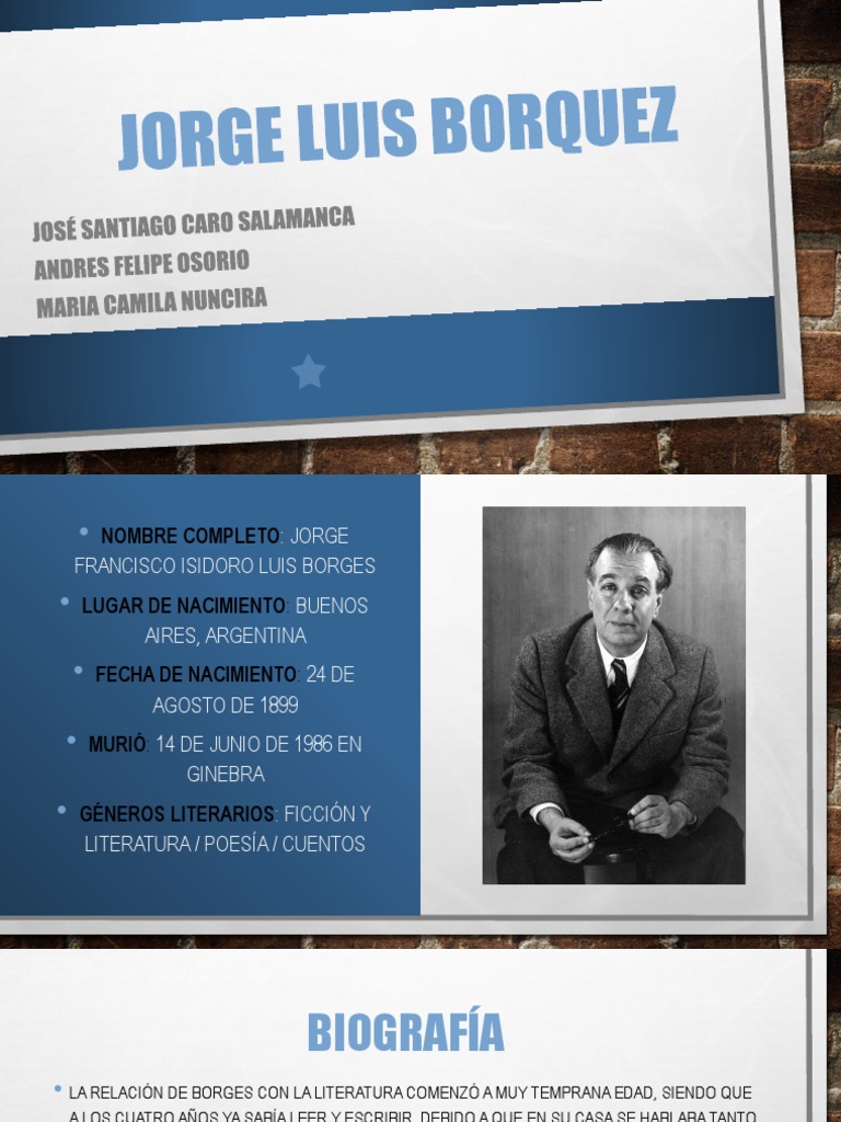 Jorge Luis Borquez Biografia | PDF | Idiomas | Poesía