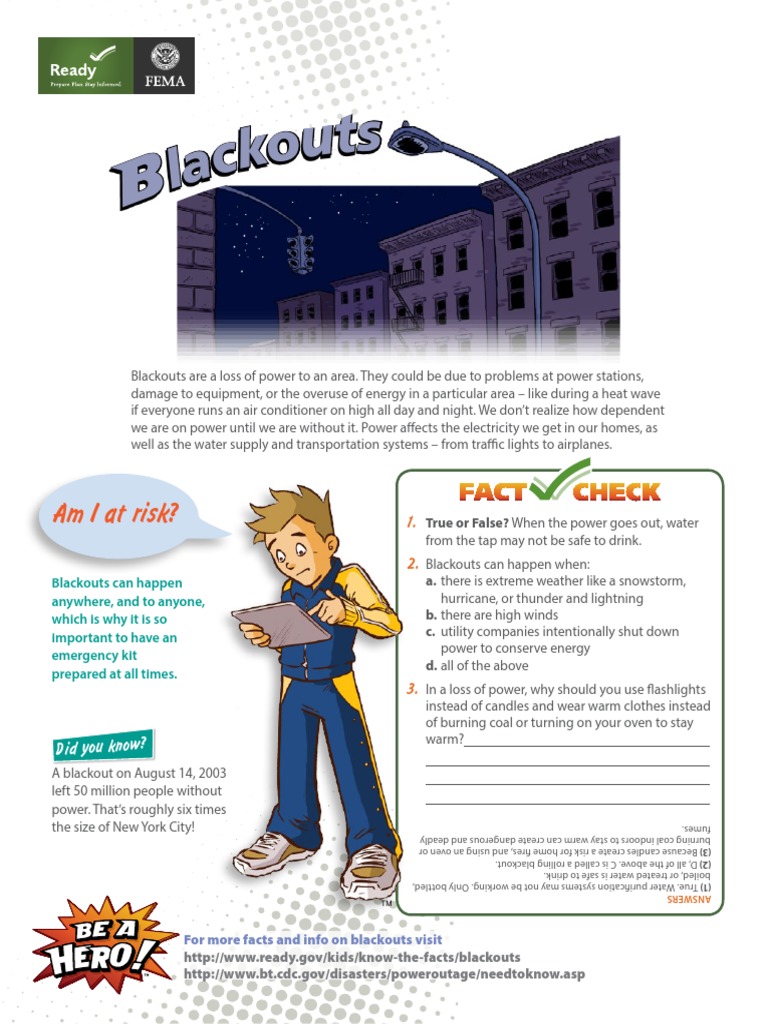 FEMA FS Blackouts 508 PDF | PDF | Refrigerator | Power Station