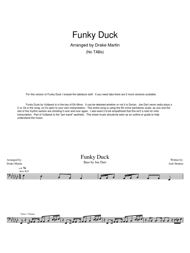 Funky Duck: Arranged by Drake Martin | PDF