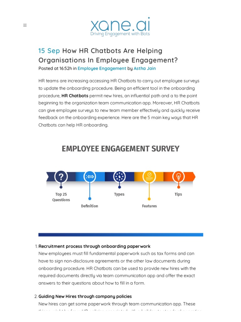 How HR Chatbots Are Helping Organisations in Employee Engagement | PDF ...