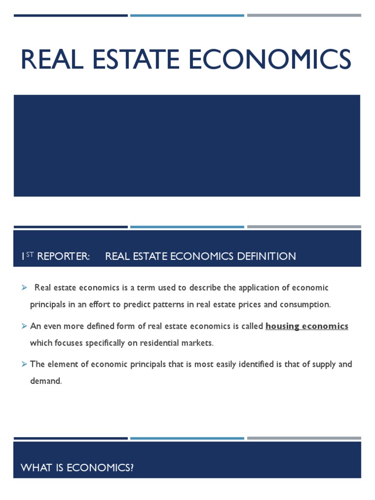 Real Estate Economics | PDF | Real Property | Supply And Demand