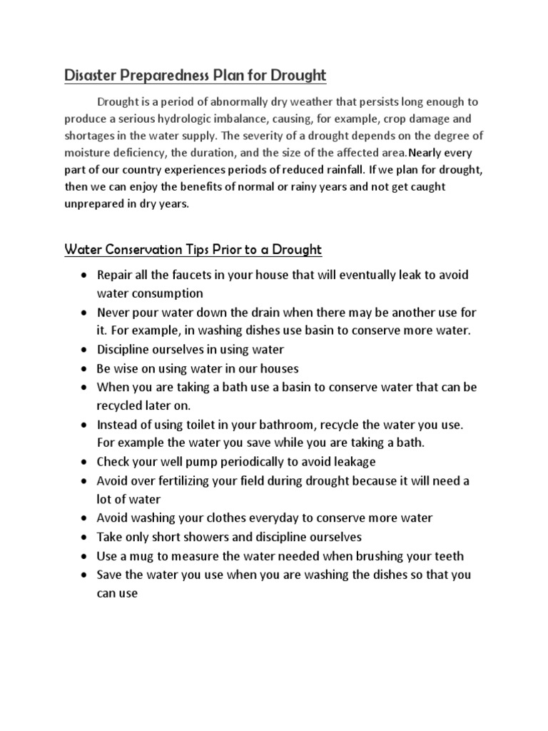 Drought Preparedness and Water Conservation | PDF | Home & Garden ...