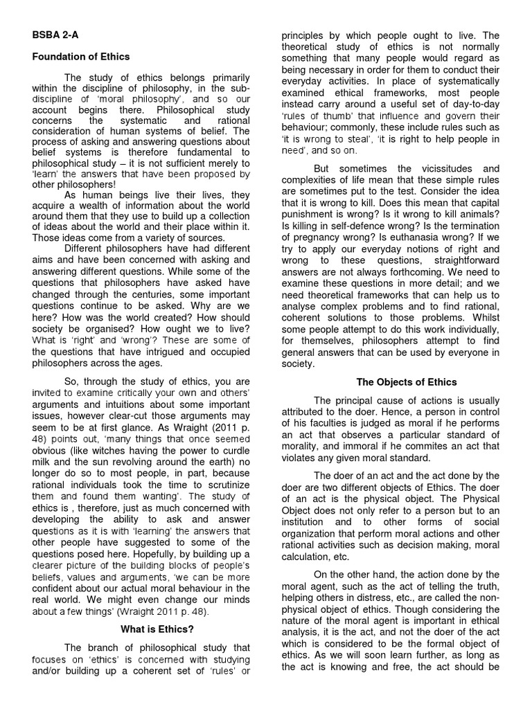 Understanding the Foundations and Key Concepts of Ethics | PDF | Morality | Value (Ethics)