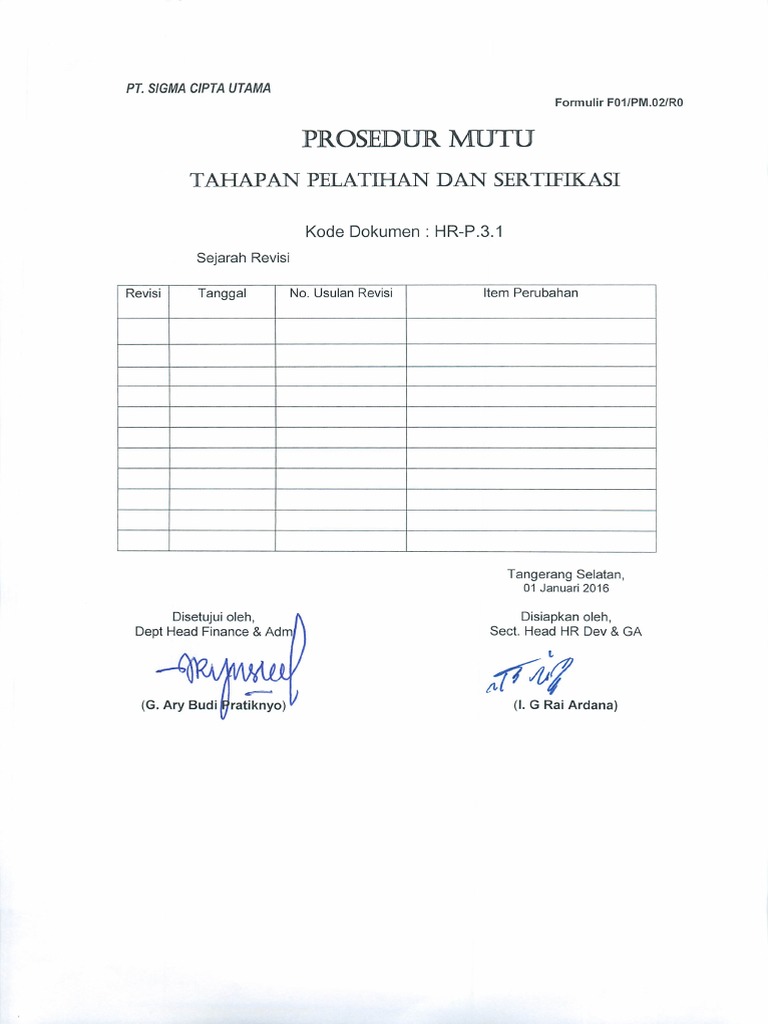 Prosedur Manajemen Mutu | PDF