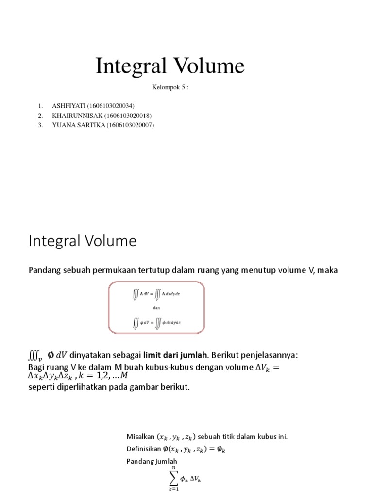 Integral Volume untuk Mahasiswa | PDF