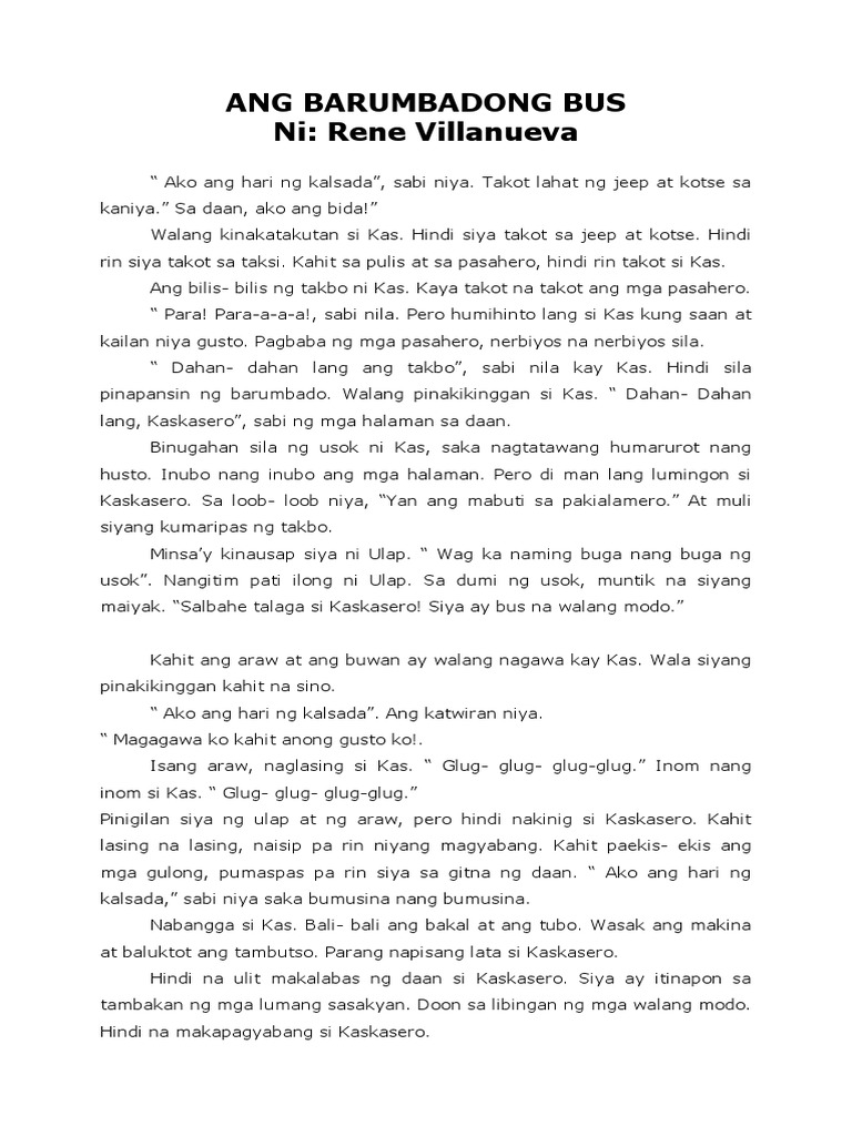 Ang Barumbadong Bus | PDF