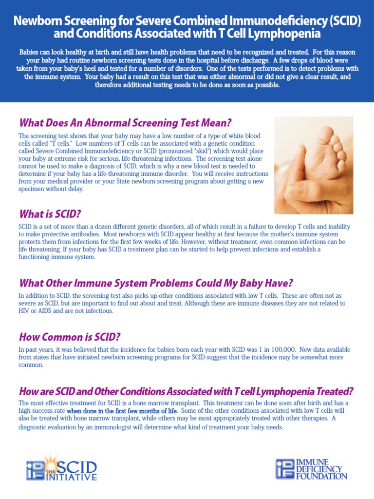 Newborn Screening For Severe Combined Immunodeficiency (SCID) and ...