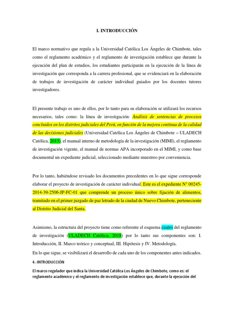 Modelo de Introducción -Proyecto de Tesis | Regulación | Plan de estudios