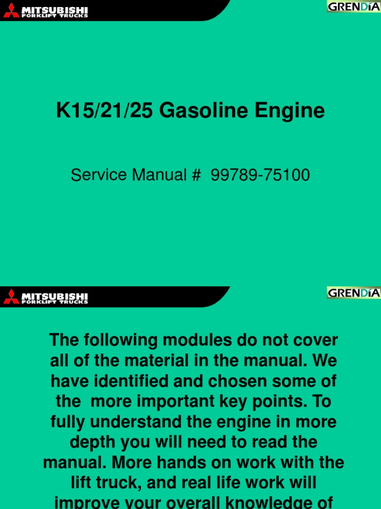K15/21/25 Gasoline Engine: Service Manual # 99789-75100 | PDF | Carburetor | Engines