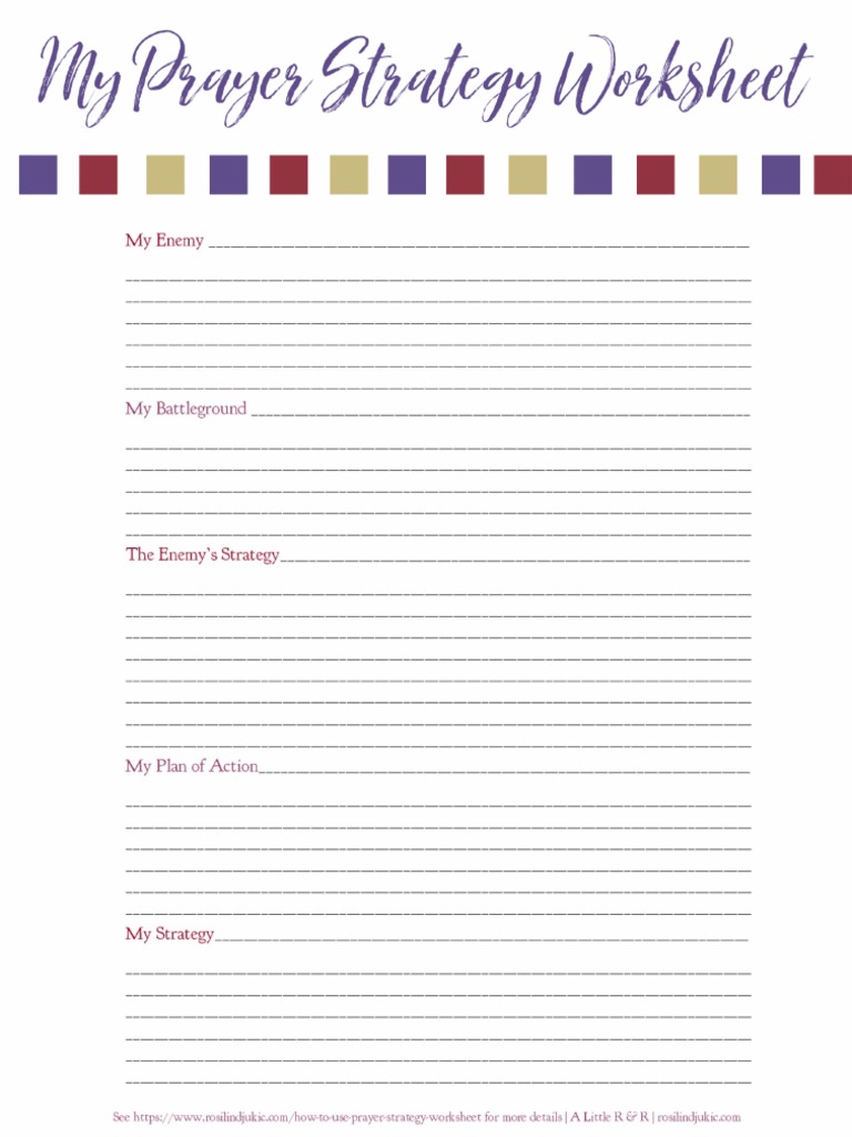 Prayer Strategy Worksheet | PDF