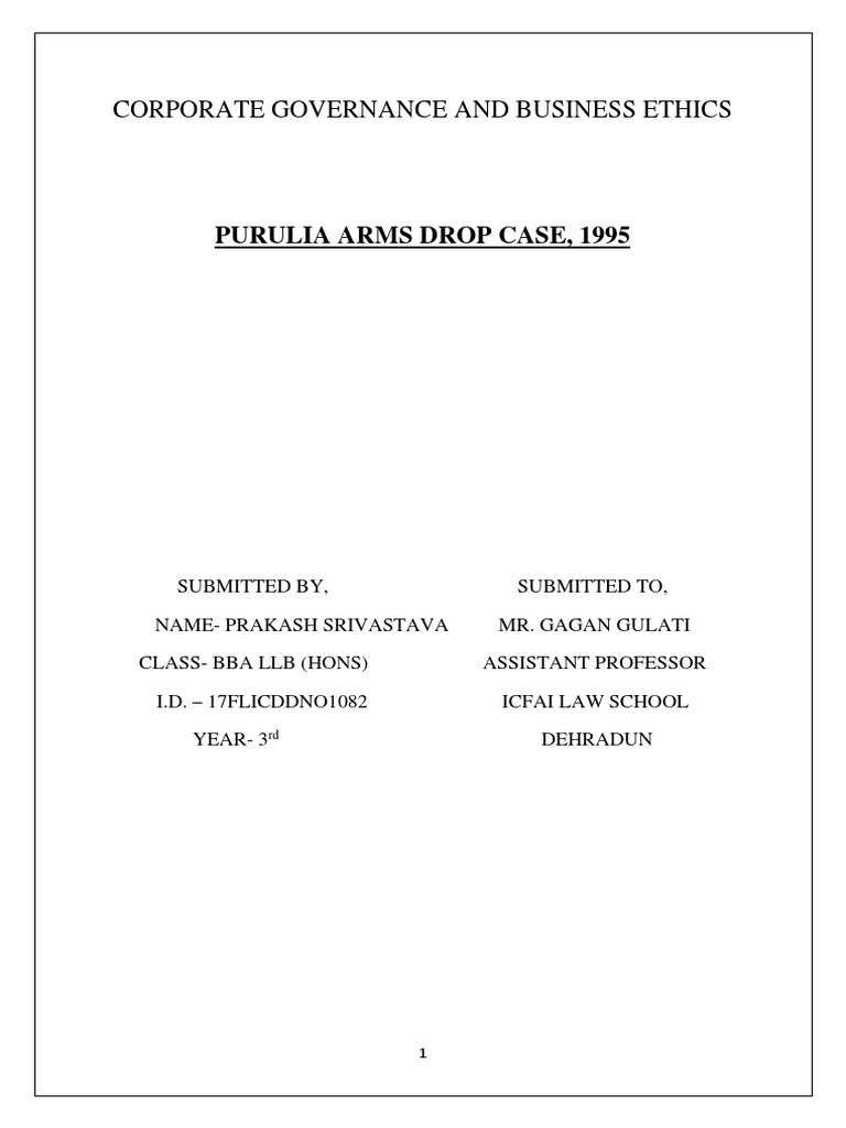 Purulia Arms Drop Case | PDF | Crime & Violence | Crime Thriller