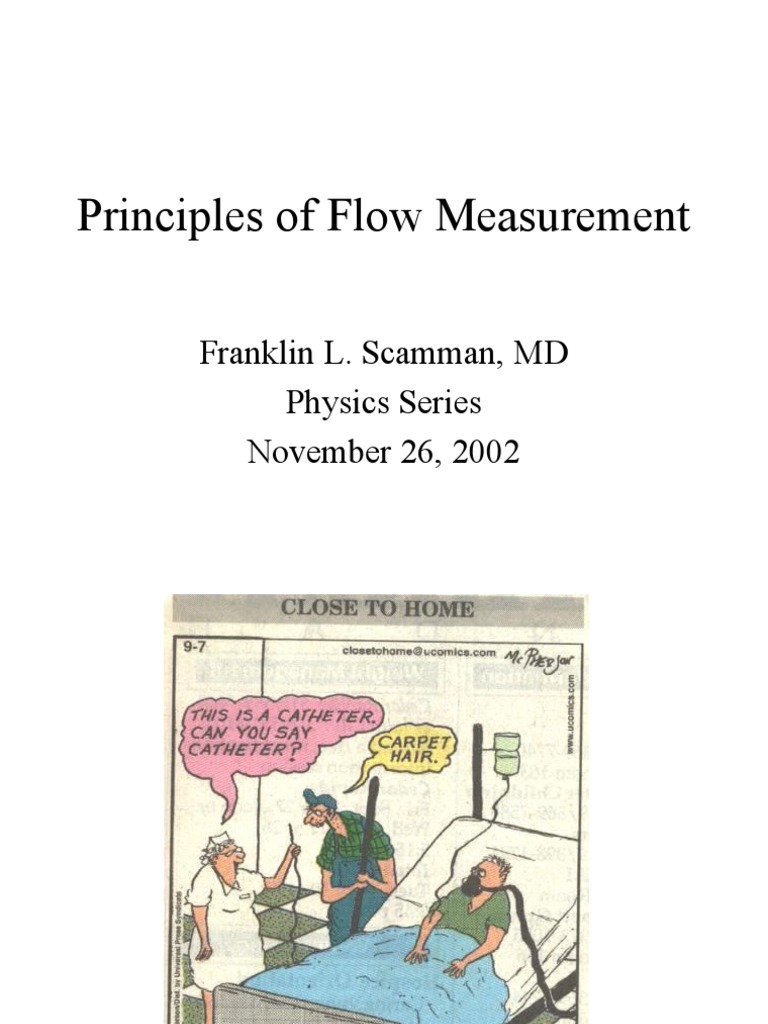 Principles of Flow Measurement: Franklin L. Scamman, MD Physics Series ...