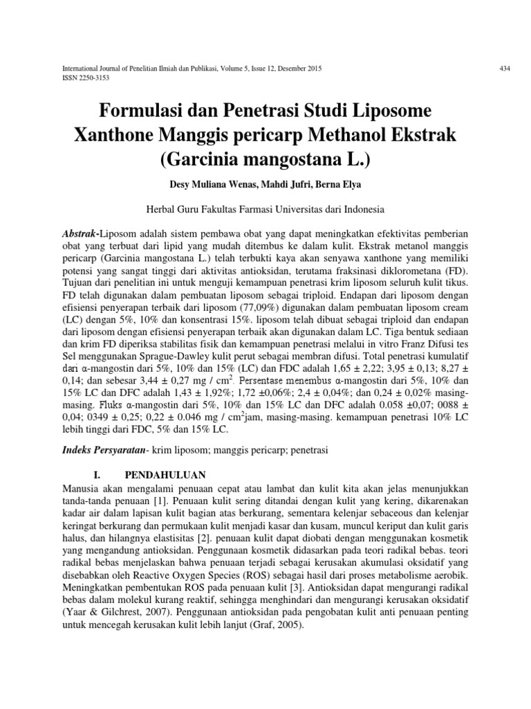 Formulasi Cream Liposome Xanthone - En.id | PDF